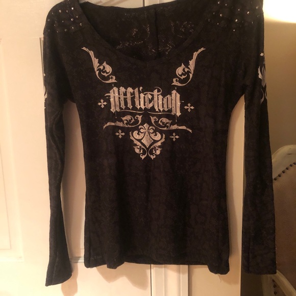 Affliction | Tops | Affliction Long Sleeved Top Size Xl Snake Print ...